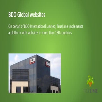 Showcase BDO global websites | PPTX