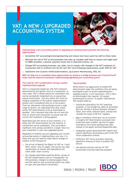 BDO - Demystifying MTDfV flyer - March 2019 | PDF