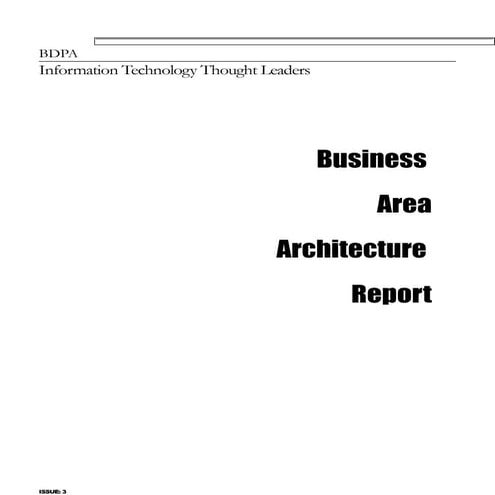 Business Area Architecture (BAA) | PDF