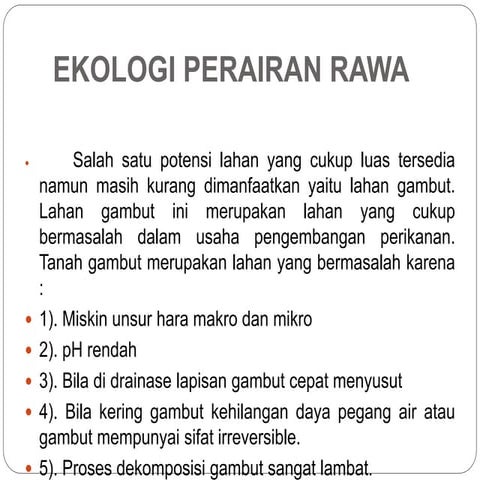 Materi Budidaya Perairan Air Rawa Ridho Aha | PPT