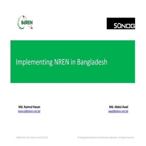 Implementing NREN in Bangladesh | PDF
