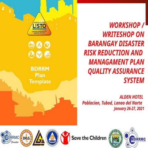 BARANGAY DISASTER RISK REDUCTION AND MANAGEMENT PLAN TEMPLATE | PPTX