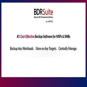BDRSuite - #1 Cost effective Data Backup and Recovery Solution | PDF