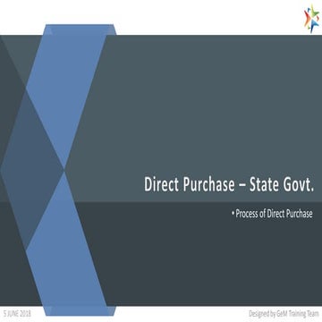 Buyer Module GeM 3.0- Procurement Direct Purchase (State govt.) | PDF