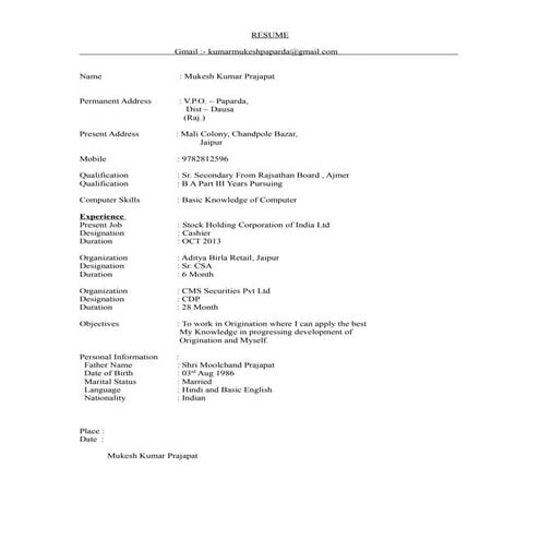 mukesh resume 2 (2) | DOC