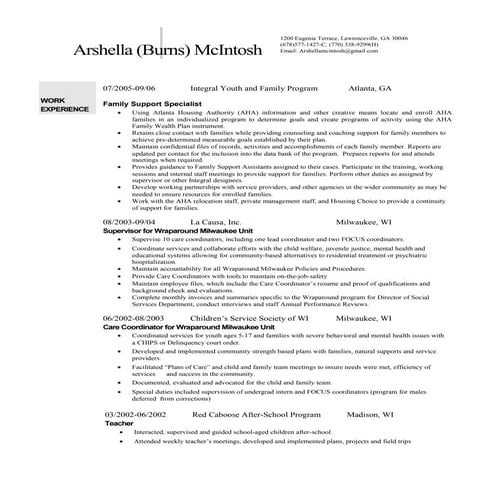 Mrs. McIntosh resume_2005 | DOC