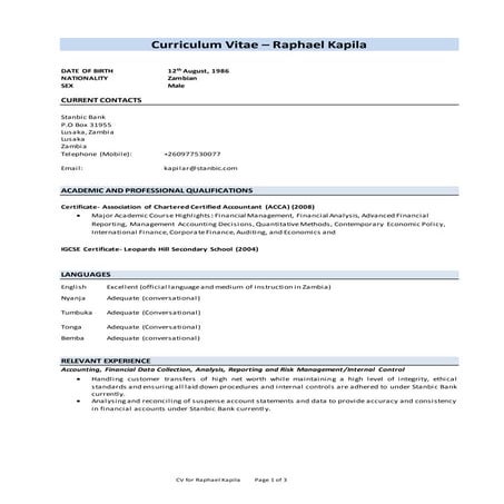 CV RAPHAEL KAPILA | DOCX