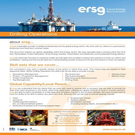 ERSG Drilling - Fact Sheet | PDF