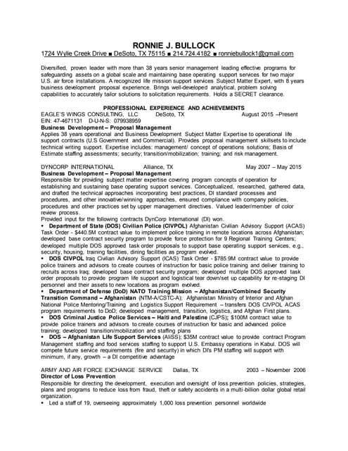 BENOIT RESUME (2014) | DOC | Defense Industry | Industries