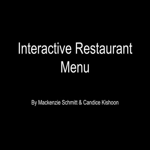 Interactive Restaurant Menu Black | PPT