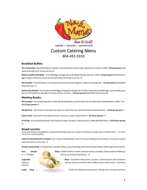 Catalina menu | PDF