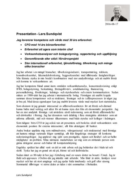 Lars Sundqvist presentations