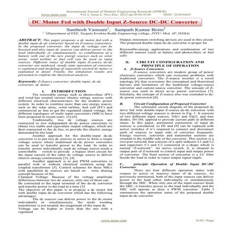 DC Motor Fed with Double Input Z-Source DC-DC Converter | PDF | Internet of Things | Internet