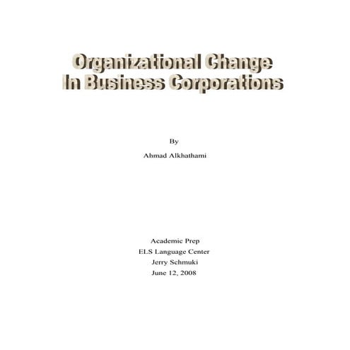 Organizational Change | PDF