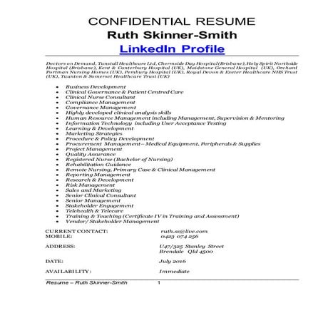 Ruth Skinner-Smith - Resume - July 2016 | DOCX