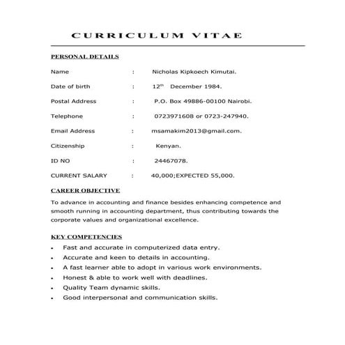 Nic Resume word cv | DOC