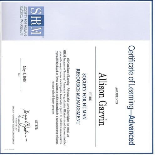 SHRM Certificate | PDF