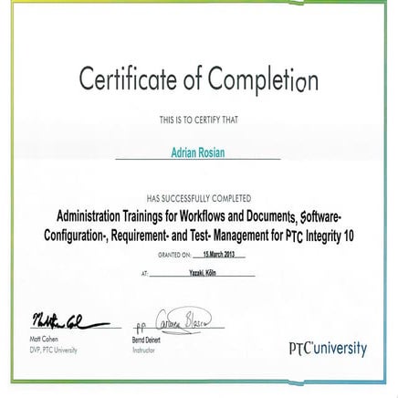 PTC_Integrity_Certificate_Adrian_Rosian | PPT