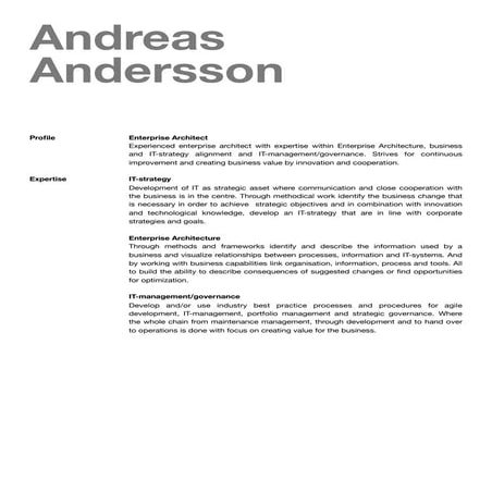 CV - Andreas Andersson | PDF