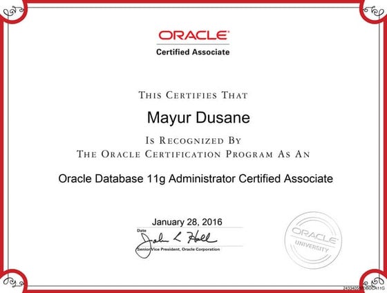 Oracle_eCertificate | PPT