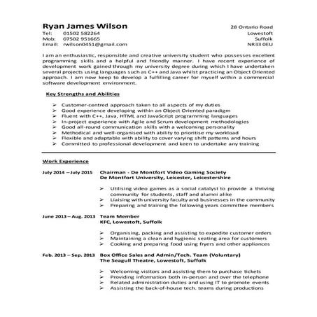 Liam Bamford - CV NEW | PDF
