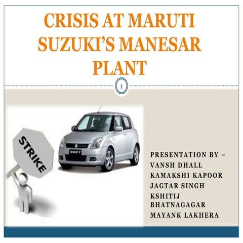 Maruti suzuki manesar Case | PPTX