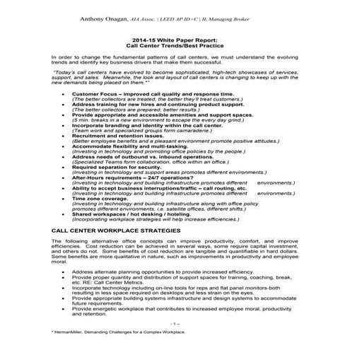 Call center design for 100+ agent seats | DOCX