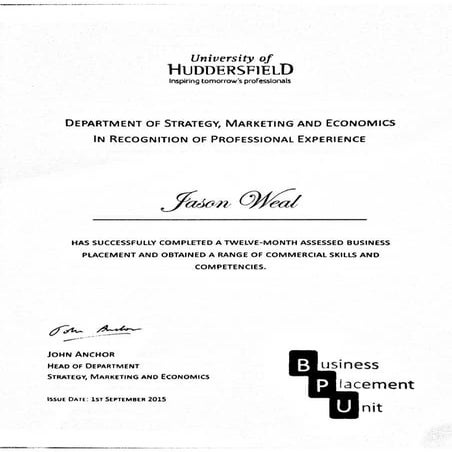 placement certificate | PDF