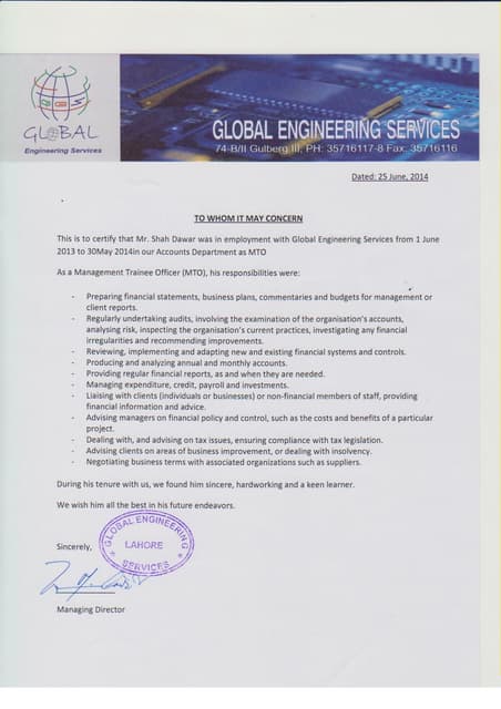 Visa Support Letter | DOC