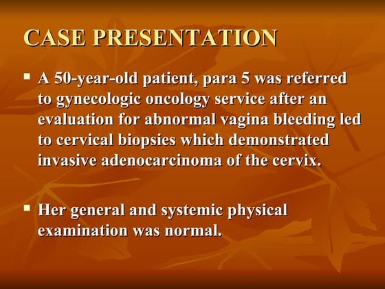 CA Cervix Case presentation | PPT