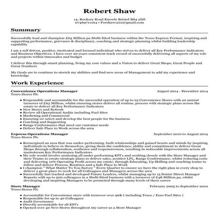 Rob Shaw CV | PDF