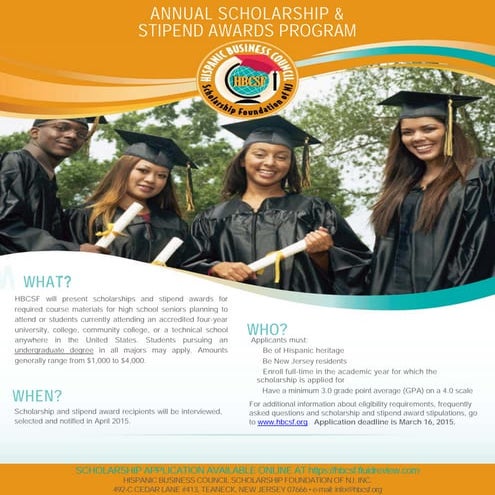 2015 HBCSF Scholarhsip Flyer | PDF