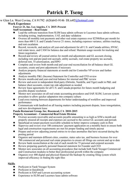 Patrick Tseng presentations