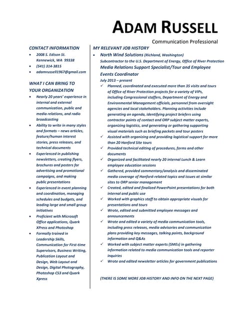 Adrianne Renee Weir Ci Resume Attachment | DOC