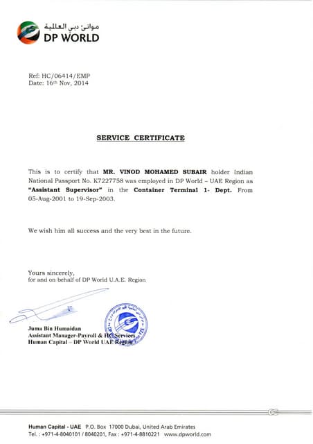 10. Certificate of Employment (MKG) | DOCX