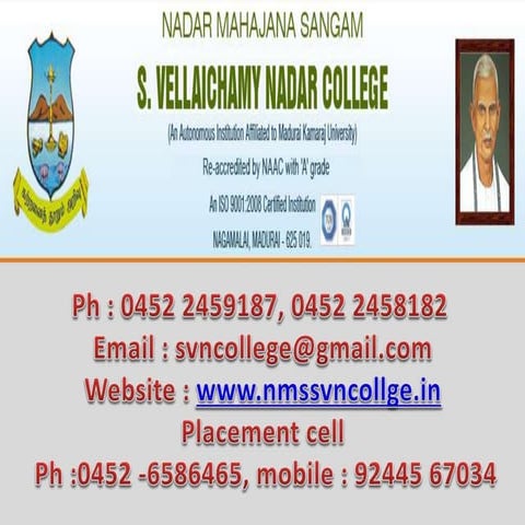 SVN College Madurai Profile | PPT