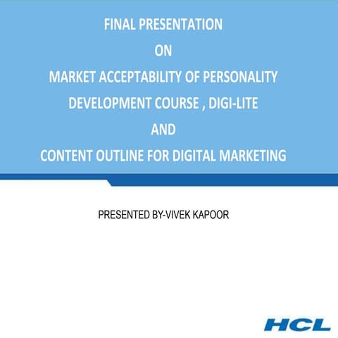 VIVEK KAPOOR PRESENTATION | PPT
