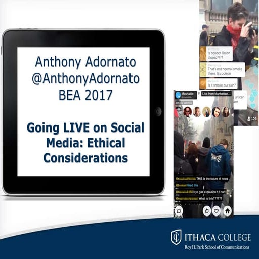 Going Live on Social Media: Ethical Considerations for Journalists | PPTX