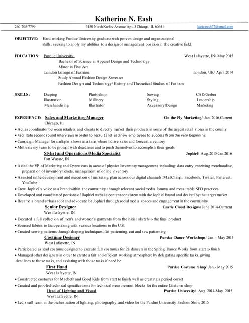 Gabriella Salama Resume | PDF | Apparel Industry | Industries