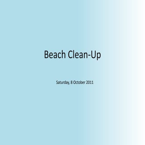 Beach clean up | PPTX | Geography | Science