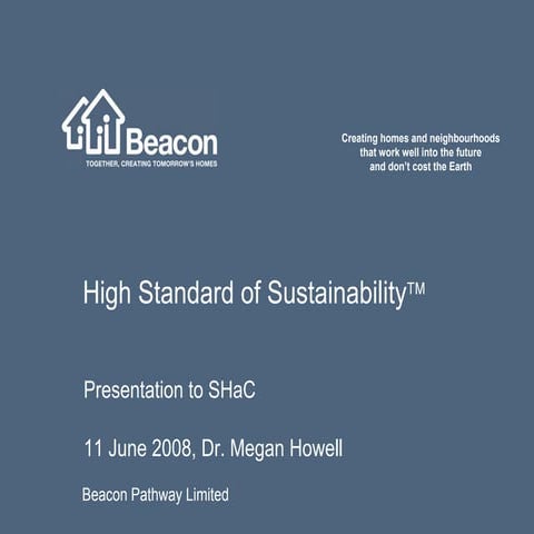 Beacon Pathway High Standard of Sustainabillity (HSS) | PPT