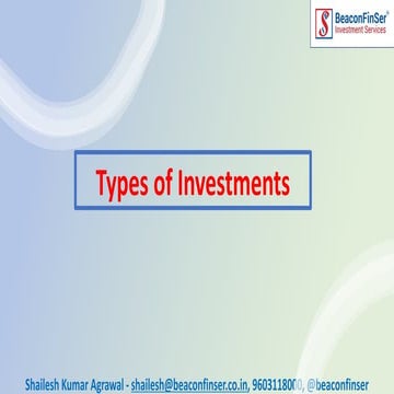 Types of Investments | PDF | Stocks and Bonds | Personal Investing