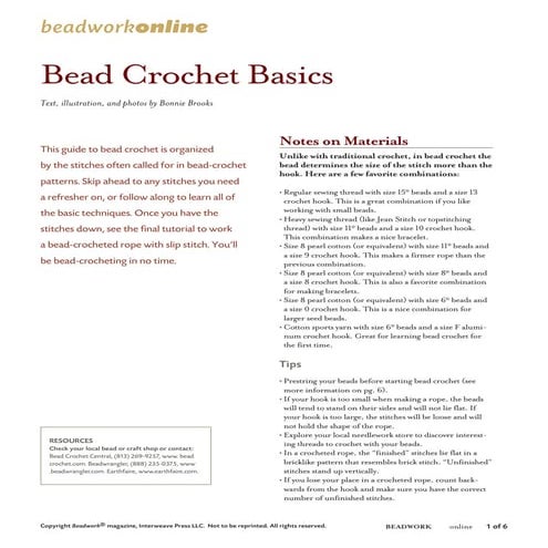 Bead crochetbasics brooks | PDF