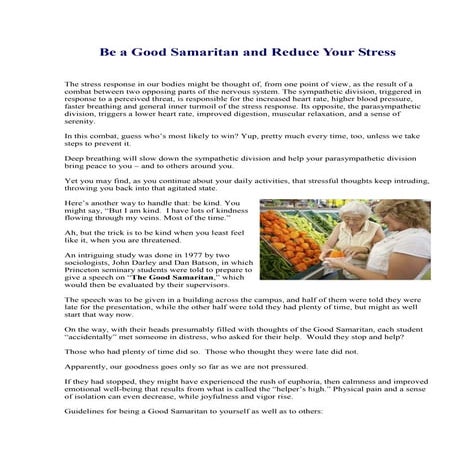 Be a good samaritan and reduce your stress | PDF