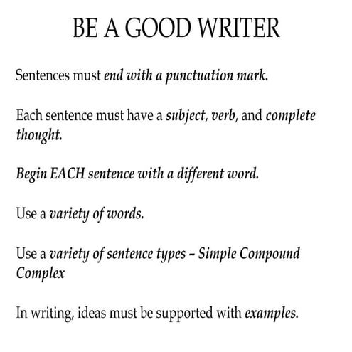 Be a good writer | DOCX