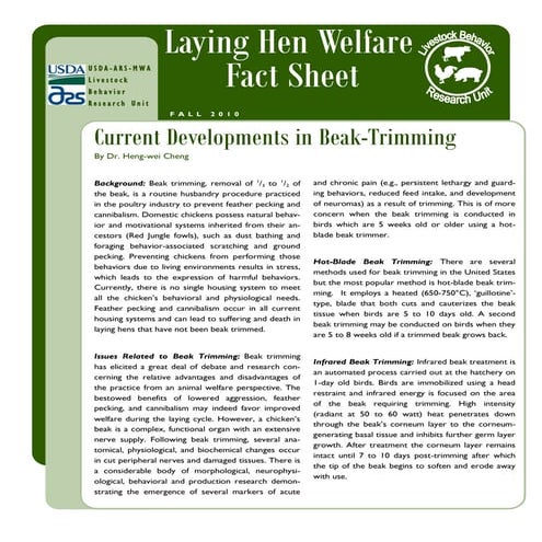 Beak trimming fact sheet | PDF