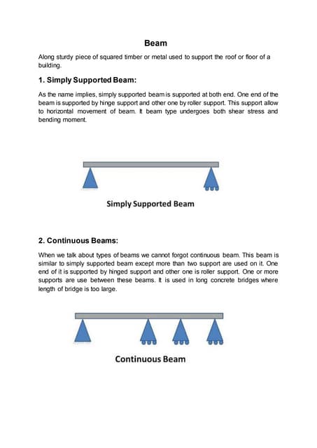 Types of loads, beams, support and support reaction calculation | PPTX