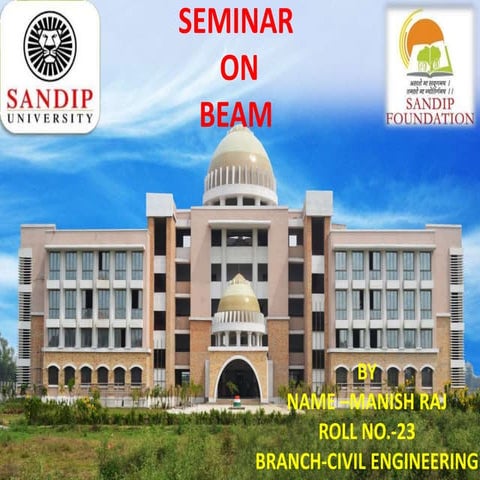 Types Of Beams, Supports & Loads by Mr. K.Satish Poojith Reddy | PPTX