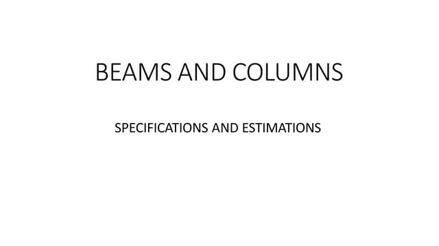 RCC Elements column, beam. | PPTX