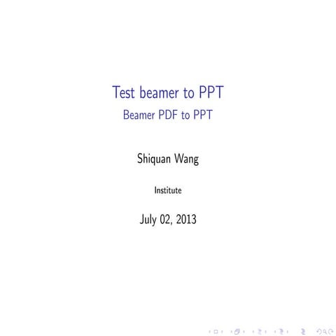 Beamer ppt | PDF